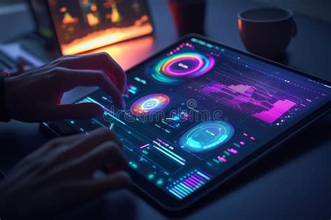 Modern Data Visualization Dashboard Stock Illustration Illustration Of Technology Analytics