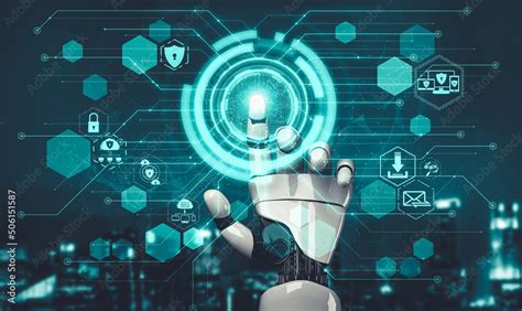 D Rendering Artificial Intelligence AI Research Of Droid Robot And Cyborg Development For