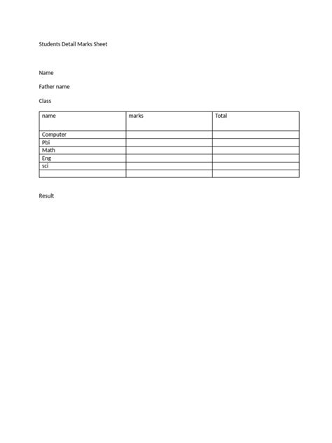 Students Detail Marks Sheet Pdf