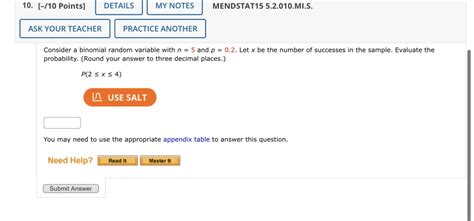solved consider a binomial random variable with n 5 ﻿and
