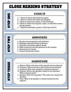 Close Reading Strategy Close Reading Strategies Close Reading