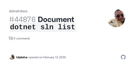 Document Dotnet Sln List Issue Dotnet Docs GitHub