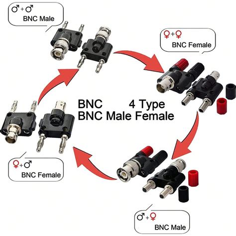Bnc 4 Type Bnc Male Female To 2x 4mm Dual Banana Female Male Socket Binding Post Rf Coax Coaxial