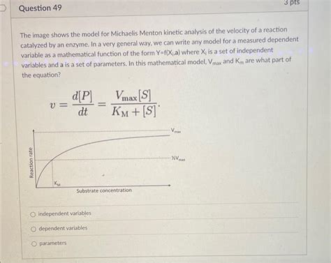 Solved The Image Shows The Model For Michaelis Menton