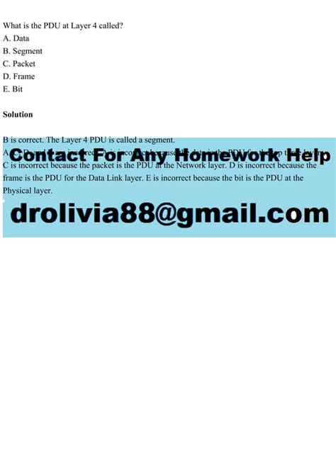 what is the pdu at layer 4 calleda datab segmentc packet pdf