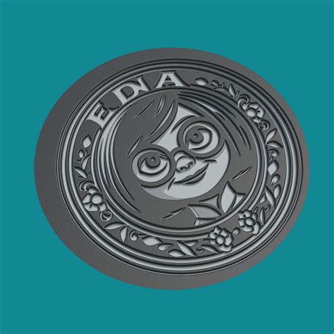3d File Edna Mode Print Model Edna Mode Medallion Edna Mode Wall Decor