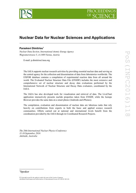 PDF Nuclear Data For Nuclear Sciences And Applications