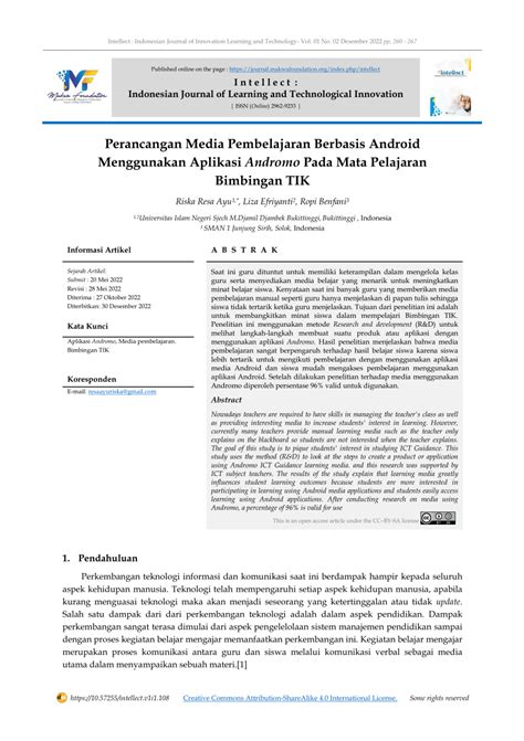 PDF Perancangan Media Pembelajaran Berbasis Android Menggunakan Aplikasi Andromo Pada Mata