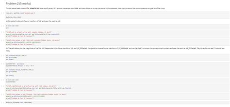Solved The Cell Below Loads A Sound File Examplewav As A Numpy