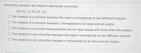 Solved Determine Whether The Relation Represents A Chegg