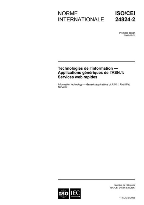 ISO IEC 24824 2 2006 Information Technology Generic Applications Of ASN 1 Fast Web Services