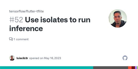 Use Isolates To Run Inference · Issue 52 · Tensorflowflutter Tflite