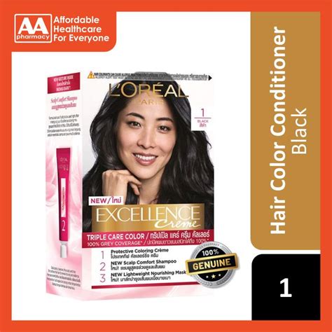 Loreal Paris Excellence Hair Creme Colour 1 Natural Black Lazada