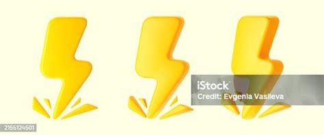 스파크가 있는 3d 노란색 벼락 흰색 배경에 고립된 번개 아이콘 번개 전기 타격 번개 섬광의 렌더링 3d 만화 간단한 벡터 일러스트 레이 션 3차원 형태에 대한 스톡 벡터