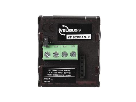 Velbus Vmb2pban R Push Button Interface For Niko® Single Or Dual Push Button With Amber