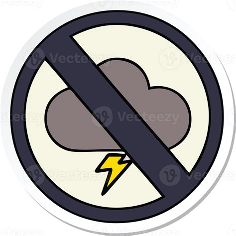 Sticker Of A Cute Cartoon Weather Warning Sign 44924493 Png