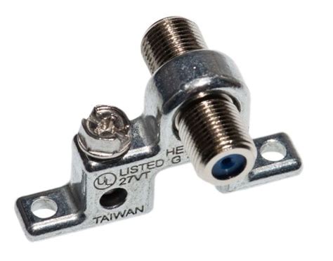 Single Port F Type Coax Grounding Block 2500 Mhz