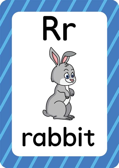 Download The Rabbit Vector Isolated On White Background Letter R Flashcard Rabbit Cartoon