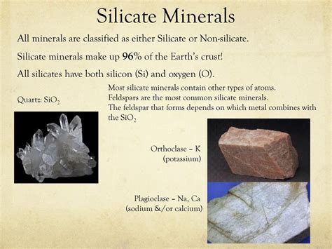 Examples Of Silicate Minerals Examples Of Silicate Minerals