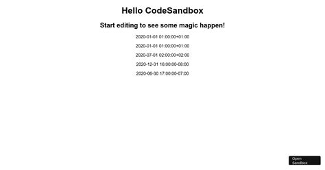 Timezone Dayjs Forked Codesandbox