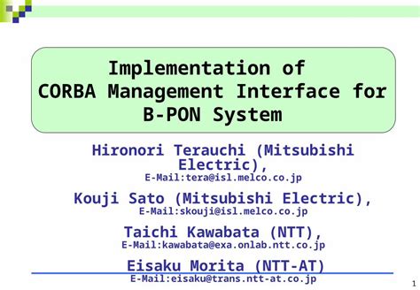 ppt implementation of corba management interface for b pon system