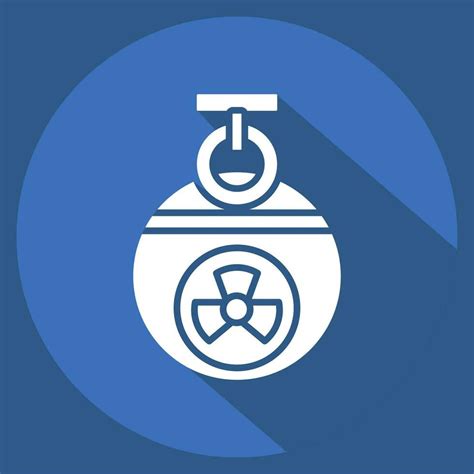 Icon Grenade Related To Nuclear Symbol Long Shadow Style Simple