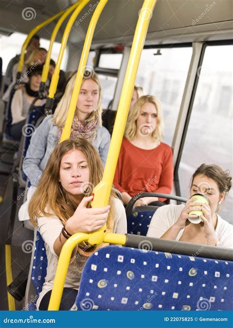 Woman On The Bus Stock Image Image Of Transportation 22075825