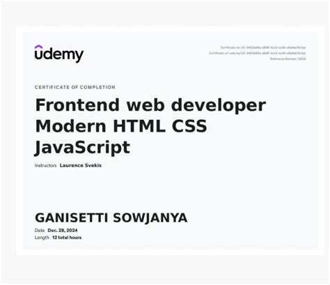 Sowjanya Ganisetti On Linkedin Webdevelopment Frontenddevelopment Html Css Javascript Udemy