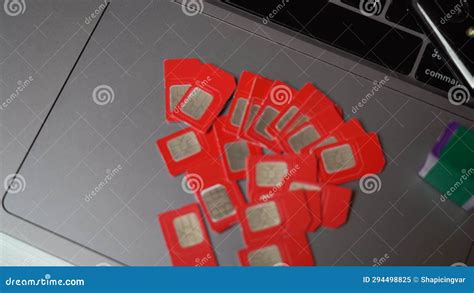 Many Sim Cards On A Laptop Keyboard Bot Farm Stock Video Video Of Cellphone Closeup 294498825