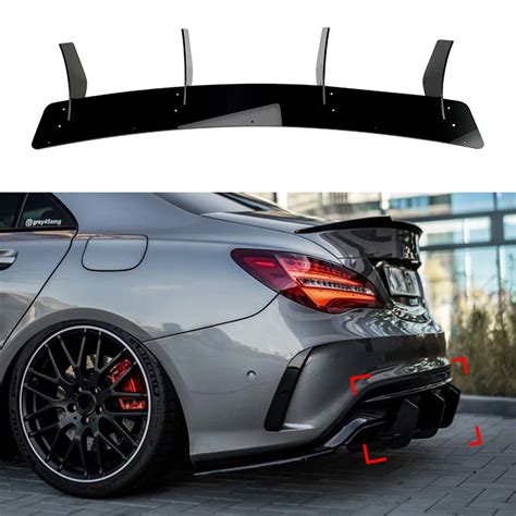Amortecedor Traseiro Inferior Difusor Lip Spoiler Suporte De Escape Para Mercedes Benz Cla
