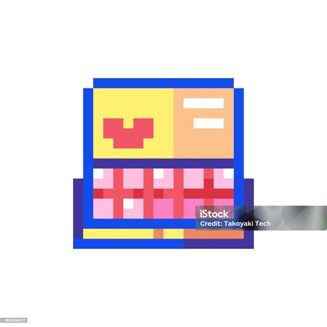 Pixel Art Confectionery Sweet Box Icon Vector Pixel 8bit Candy And