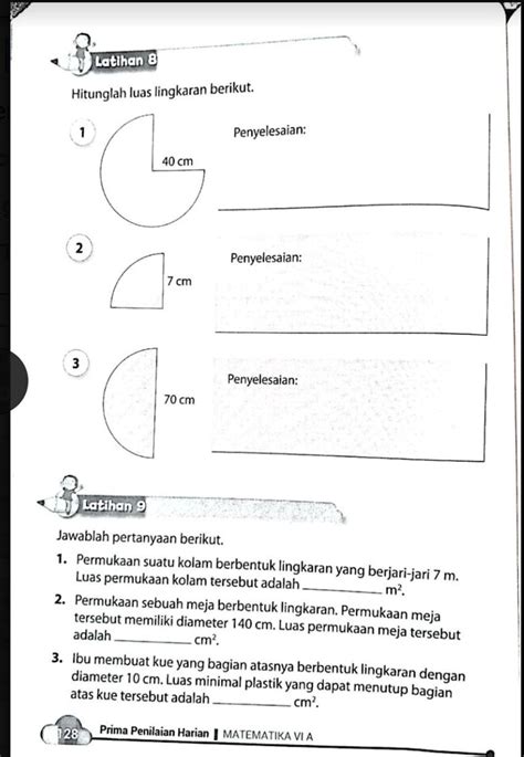 SOLVED Latihan Plissss Jawab Besok Mau Dikirim Latihan Hitunglah Luas Lingkaran Berikut