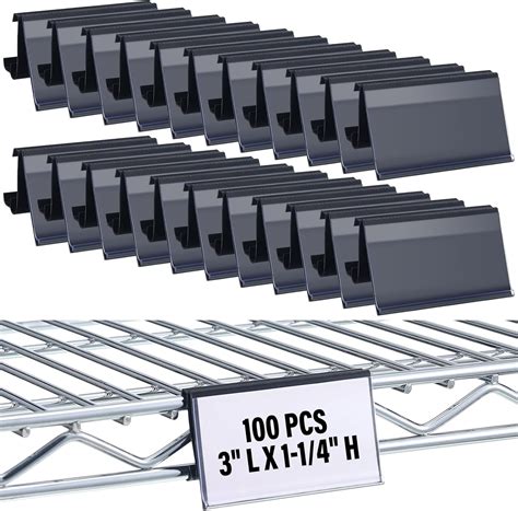 Kathfly 100 Pcs Wire Shelf Label Holders Compatible With