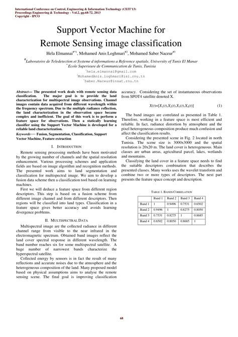 Pdf Support Vector Machine For Remote Sensing Image Classification