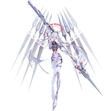 Safebooru 1girl Android Breasts Crymachina Double Bun Floating Floating Object Floating Weapon