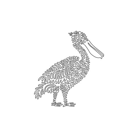 Premium Vector Continuous Curve One Line Drawing Of A Beautiful Standing Pelican
