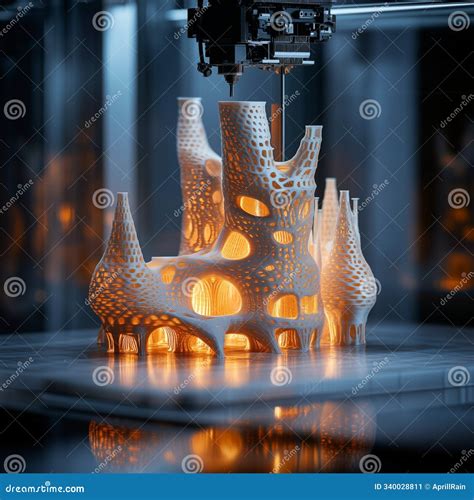 3d Printer Creating An Intricate Architectural Structure Stock Image Image Of Glasses