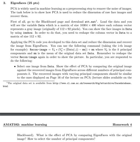 Solved PCA Is Widely Used In Machine Learning As A Chegg Com