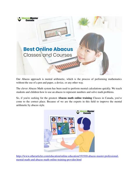 Ppt Abacus Master Professional Mental Math And Abacus Math Online Training Provider Ppt