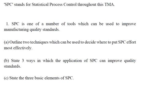 Solved SPC' stands for Statistical Process Control | Chegg.com