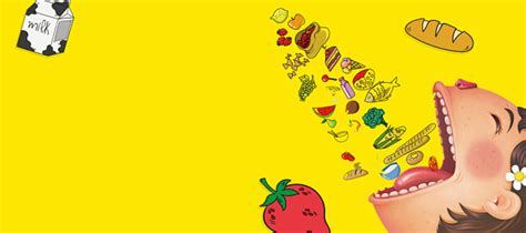 吃货节美食节美味营养大餐试吃水果蔬菜牛奶面包卡通大嘴卡通食物童趣电商图库png图片网图片素材背景素材4813279北坤人素材