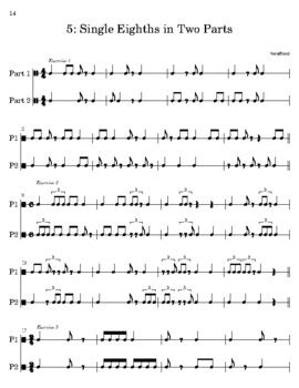 Rhythm Reading Chart 5 Single Eighth Notes Rests In TWO PARTS