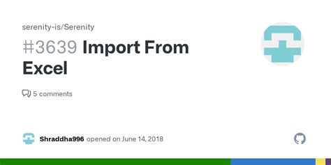 Import From Excel · Issue 3639 · Serenity Isserenity · Github