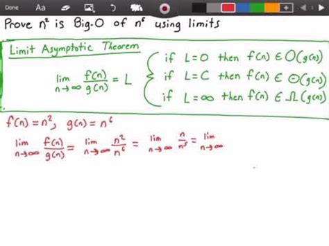 Big O Notation And Limits Youtube