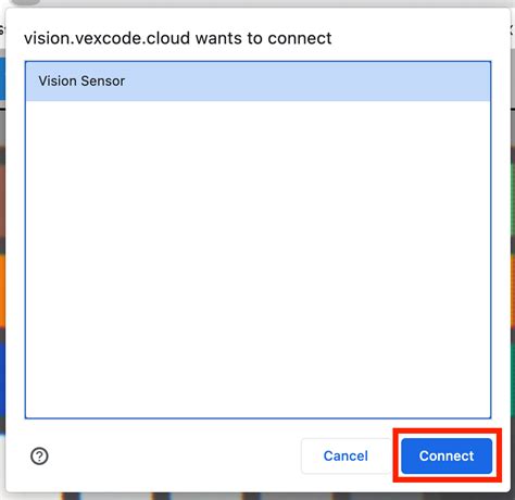 configuring the vision sensor in web based vexcode iq vex library