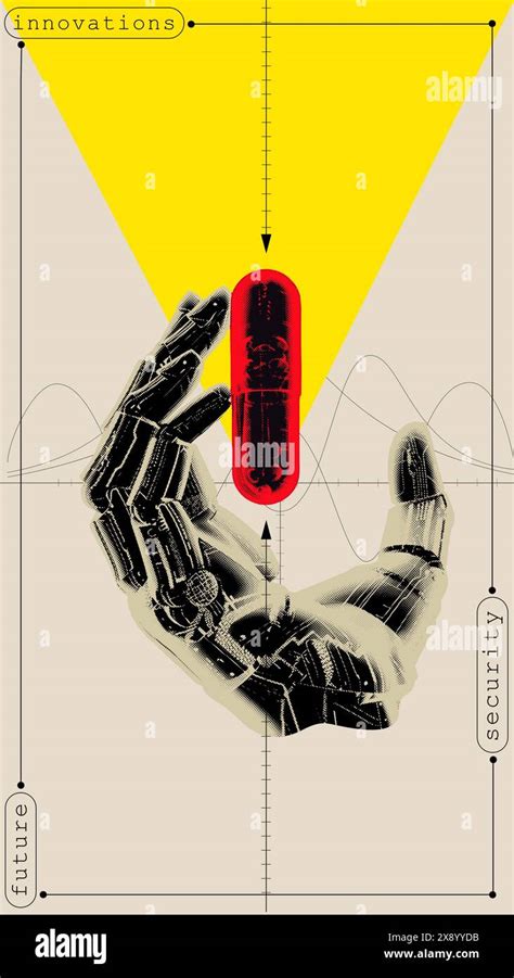 Technological Safeguarding Robotic Hand With Red Capsule Advanced