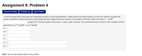 Solved Assignment 9 Problem 4 Previous Problem Problem List