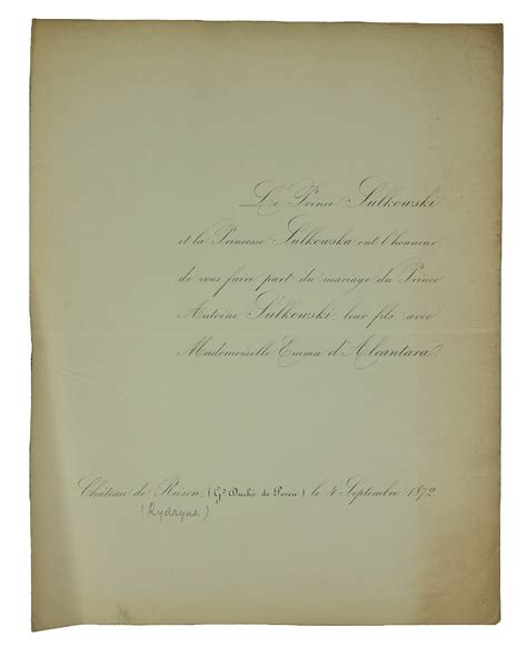 Wedding Of Antoni SuŁkowski Fr Antoine Sulkowski And Emma Dalcantara September 4 1872 At
