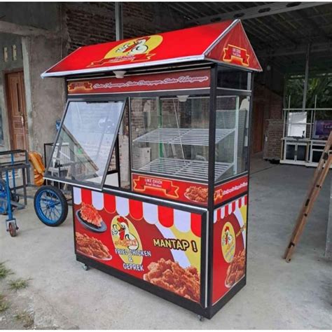 Jual Gerobak Fried Chicken Gerobak Berbahan Alumunium Kaca Dan Acp