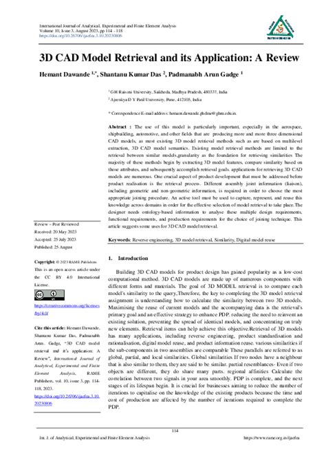 pdf 3d cad model retrieval and its application a review